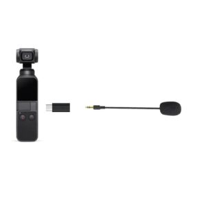 dafalip osmo handle 3.5mm microphone mic designed for dji osmo action,action 2, pocket,pocket 2 & gopro series cameras with 3.5mm trs canon (3.5mm microphone)