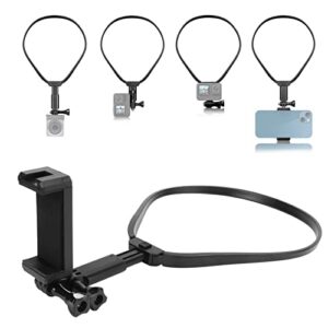 Jopwkuin Action Camera Neck Holder, ABS High Toughness Neck Phone Stand 180° Bend for