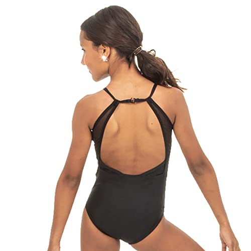 Alexandra Collection Youth Scoopneck X-Back Mesh Panel Leotard for Children