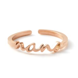 chenva grandmother gift mimi ring nana ring dainty ring jewelry for grandmother (nana ring rose gold)