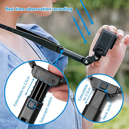 Jopwkuin Action Camera Neck Holder, ABS High Toughness Neck Phone Stand 180° Bend for