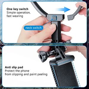 Jopwkuin Action Camera Neck Holder, ABS High Toughness Neck Phone Stand 180° Bend for