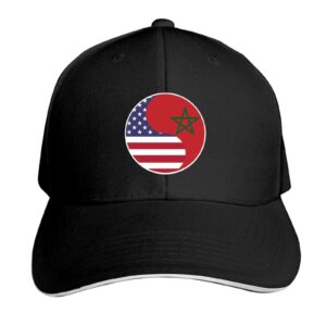 yin yang flag combination of america and morocco baseball cap men women casual duck tongue hat casquette caps black