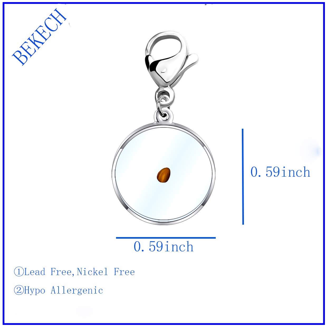 BEKECH Seed of Faith Mustard Seed Charm Zipper Pull Clip On Gift for Religious Men Women Christian Church School Sunday School Teacher Student Handbag Ornament