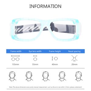 SooGree Sports Glasses for Men Womens,Protective Eyewear Sunglasses Racquetball Sports Cycling Glasse(Blue frame White pad),Anti Fog Shock Absorption with Adjustable Strap