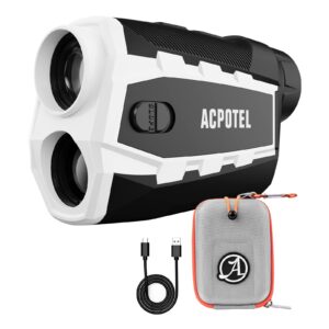 acpotel range finder with magnetic golf rangefinder slope switch with yard/m range finder golf with scanning, golf rangefinder fast flag-lock with vibration, type-c charging (magnetic+)