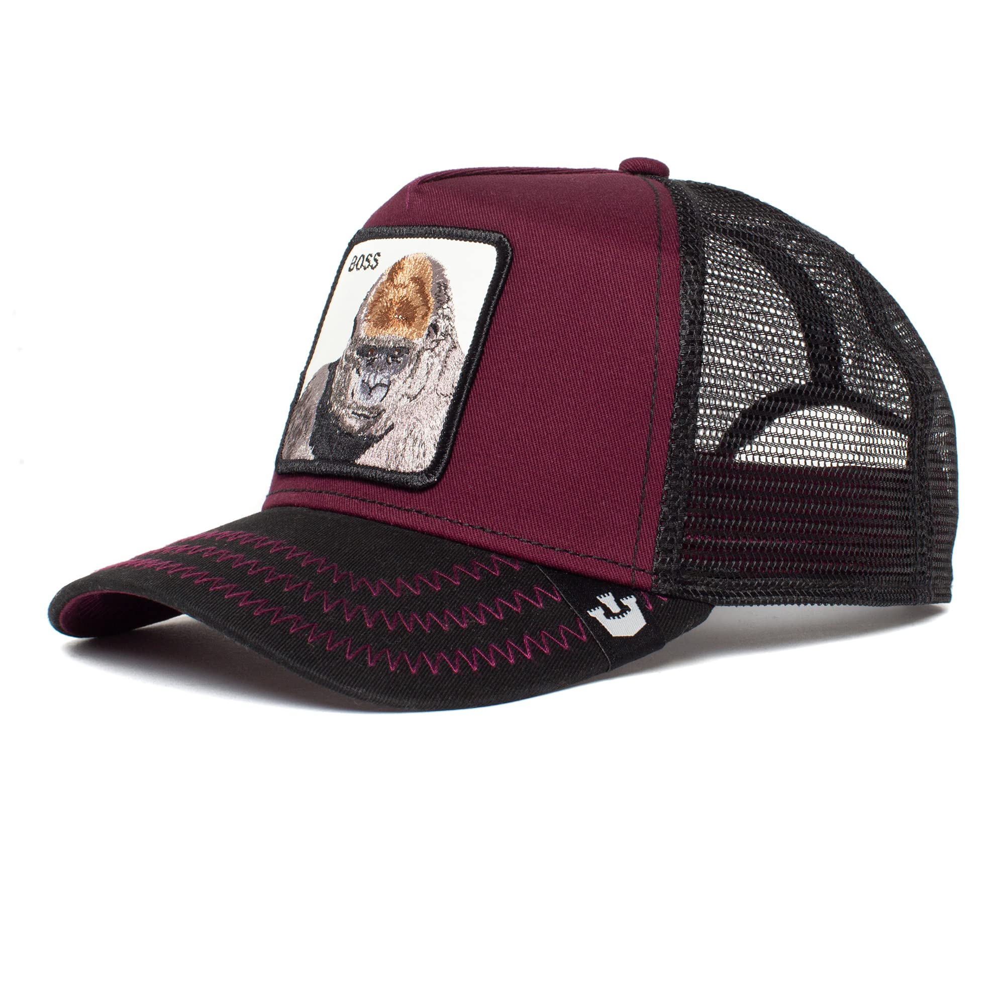 Goorin Bros. The Farm Unisex Original Adjustable Snapback Trucker Hat, Wine Boss, One Size