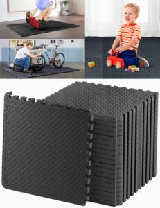 kangler puzzle exercise mat, 20 tiles foam interlocking exercise mats - floor tiles for gym equipment and cushion for workouts