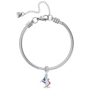 NanMuc Vacation Travel American Flag New York City Statue of Liberty Charm Bead fit Pandora Bracelets for Women Holiday