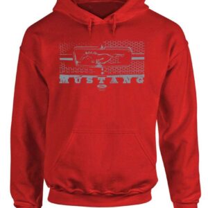 Ford Legend Honeycomb Grille Mustang Pony - Fleece Pullover Hoodie (XL, Red)