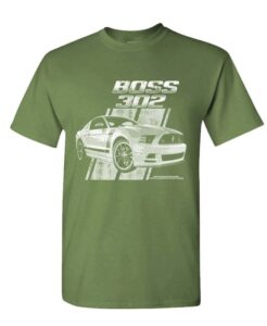 ford mustang boss 302 car classic racing - unisex t-shirt (3xl, military)