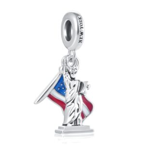 nanmuc vacation travel american flag new york city statue of liberty charm bead fit pandora bracelets for women holiday