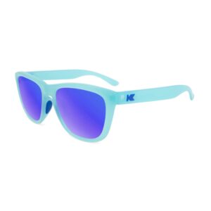 knockaround premiums sport - polarized running sunglasses for women & men - impact resistant lenses & full uv400 protection, icy blue/moonshine