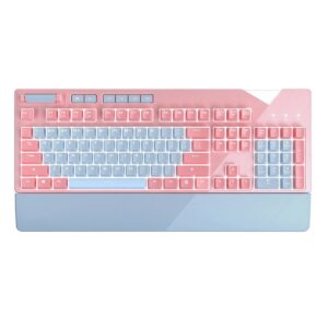 feilx gaming keyboard and mouse combo, pink gaming mechanical keyboard gaming gaming mouse headset mouse pad keyboard and mouse set, set (color : pink)