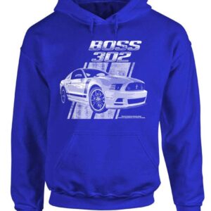 Ford Mustang Boss 302 Car Classic Racing - Fleece Pullover Hoodie (Small, Royal)