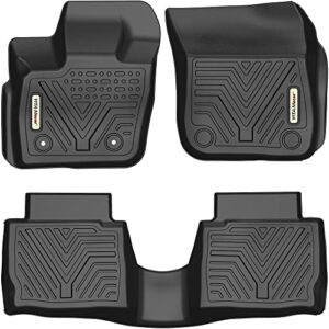 yitamotor floor mats compatible with 2017-2020 ford fusion/lincoln mkz, custom fit black tpe floor liners 1st & 2nd row all-weather protection