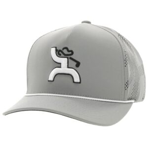 hooey golf adjustable snapback trucker mesh back hat (grey)