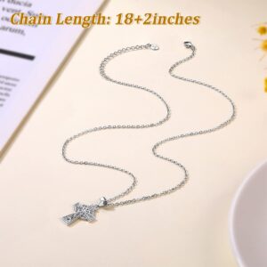 Suplight Celtic Cross Necklace for Women 925 Stelring Silver Cross Necklaces