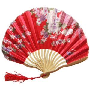 fkjlun handmade folding fan pattern chinese style hand held fans silk bamboo folding fans handheld wedding hand fan handheld fan (color : i)