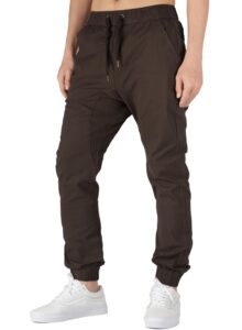 italymorn jogger pants for men breathable casual pants (dark brown, xx-large)