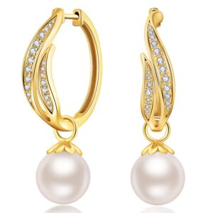 pearl hoop earring pearl diamond earrings pearl dangle earrings sterling silver pearl earrings for women wedding pearl earring huggies large gold pearl dangling earring with pearl 10mm