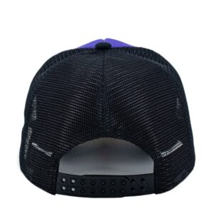 MONOFARBE High Crown Mesh Back Foam Trucker Hat Hip Hop Snapback 5 Panel Sports Baseball Cap Summer Surf Skateboard Hat (Purple)