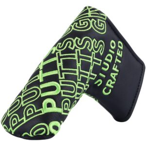 studio crafted 0 putts given golf blade putter cover magnetic closure (black)