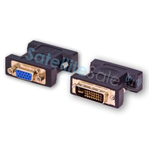 SatelliteSale Uni-Directional Male DVI-I to Female VGA Adapter 1080p Full HD PVC Black Converter