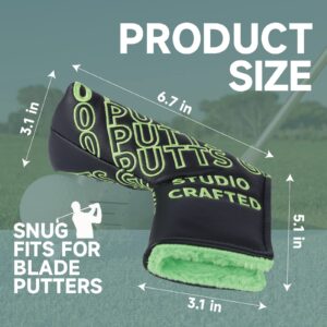 Studio Crafted 0 Putts Given Golf Blade Putter Cover Magnetic Closure (Black)