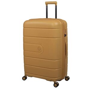 it luggage eco tough 30" hardside checked 8 wheel expandable spinner, honey gold