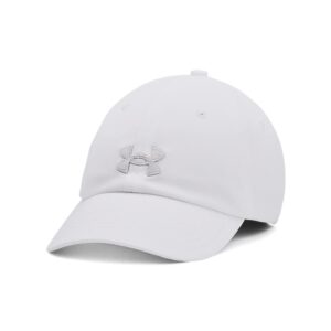 under armour womens blitzing cap adjustable, (100) white / / halo gray, one size fits most