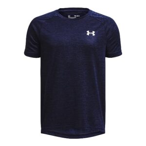 under armour boys tech 2.0 short-sleeve t-shirt, (410) midnight navy / / white, medium