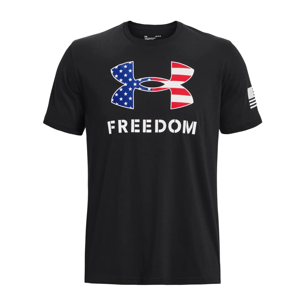 Under Armour Men's New Freedom Logo T-Shirt, (003) Black / / White, 3X-Large