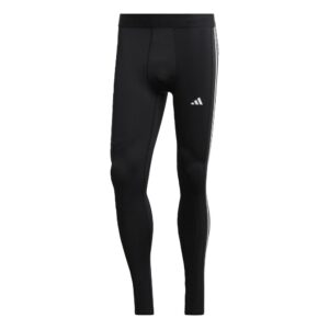 adidas men's techfit 3-stripes training long tights, black, large