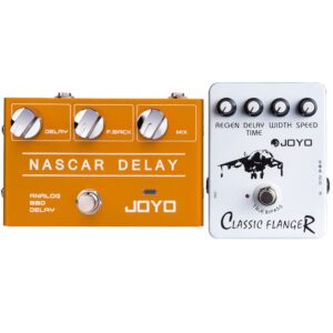 joyo r-10 analog delay pedal bundle with jf-07 classic flanger effect pedal for electric guitar