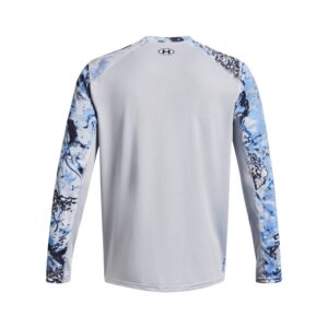 Under Armour Men's Iso-Chill Shore Break Camo T-Shirt, (100) White/Carolina Blue/Black, X-Large