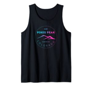 pikes peak colorado - retro mountain adventure tank top