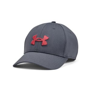 under armour men's blitzing cap adjustable, (044) downpour gray / / chakra, one size fits most