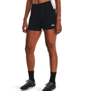 under armour womens maquina 3.0 shorts, (001) black / / white, medium