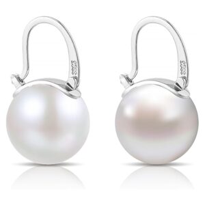 huge tomato akoya white pearl drop earrings, 14mm elegant big pearl earrings s925 silver pin clasp for women fashion, dangle hoop earrings for gift