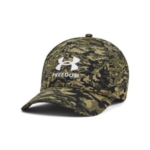 under armour men's freedom blitzing hat, (310) baroque green/white/white, medium/large