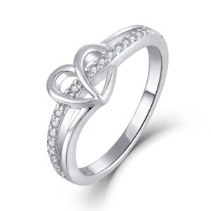 jo wisdom infinity heart statement rings for women 925 sterling silver size 8