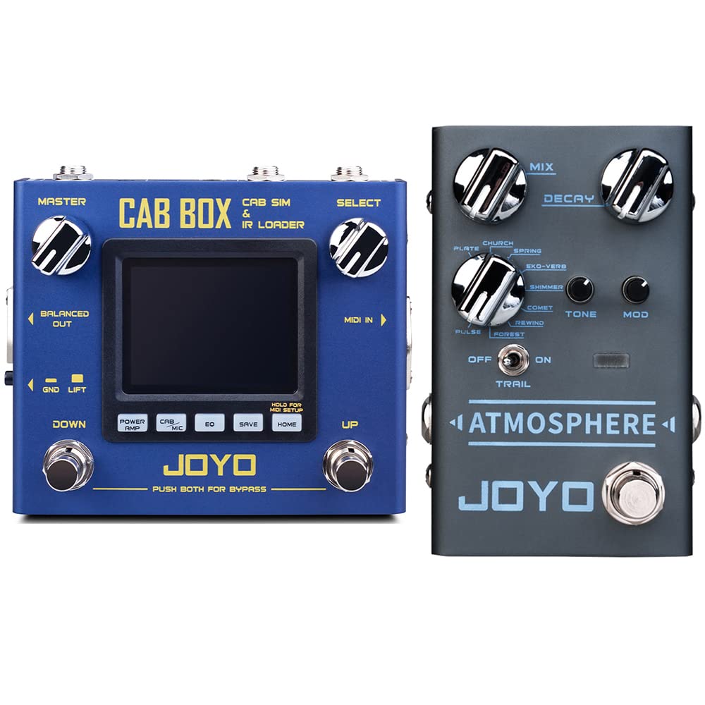 JOYO R-08 Cab Box Cabinet Modeling Power-amp Simulation Bundle with R-14 Atmosphere Reverb Pedal for Electric Guitar