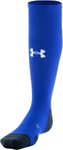 under armour adult team over-the-calf socks, 1-pair, royal/black/white, x-large