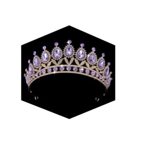 kamirola royal queen crown and tiaras princess crown for women and girls crystal headbands for bridal, princess for wedding and party (purple)