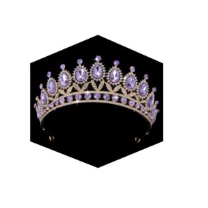 Kamirola Royal Queen Crown and Tiaras Princess Crown for Women and Girls Crystal Headbands for Bridal, Princess for Wedding and Party (Purple)