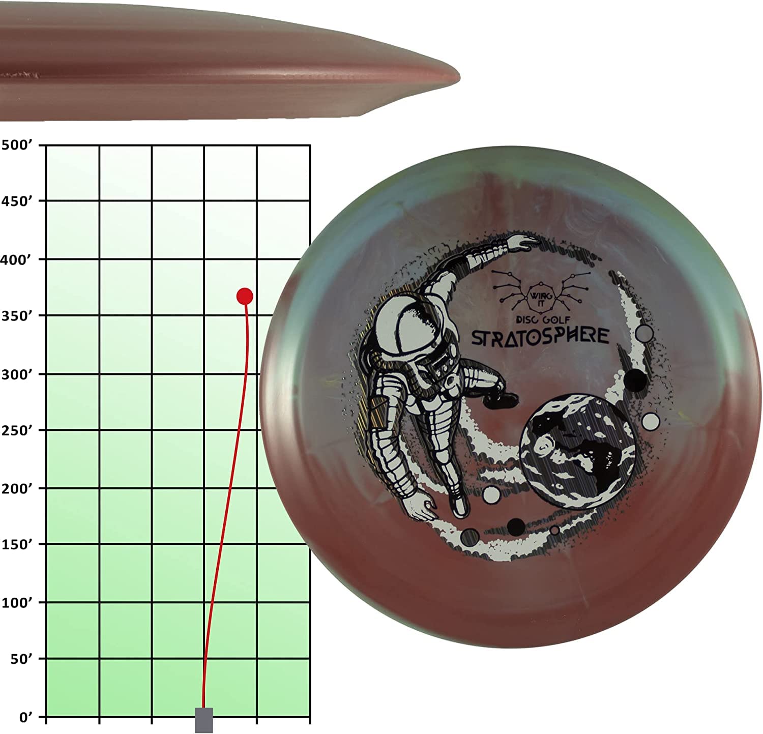 Wing It Disc Golf Stratosphere | Disc Golf Driver for Beginner Recreational and Women Players | Lift Plastic Blend [Colors Vary] (170-172 Grams)