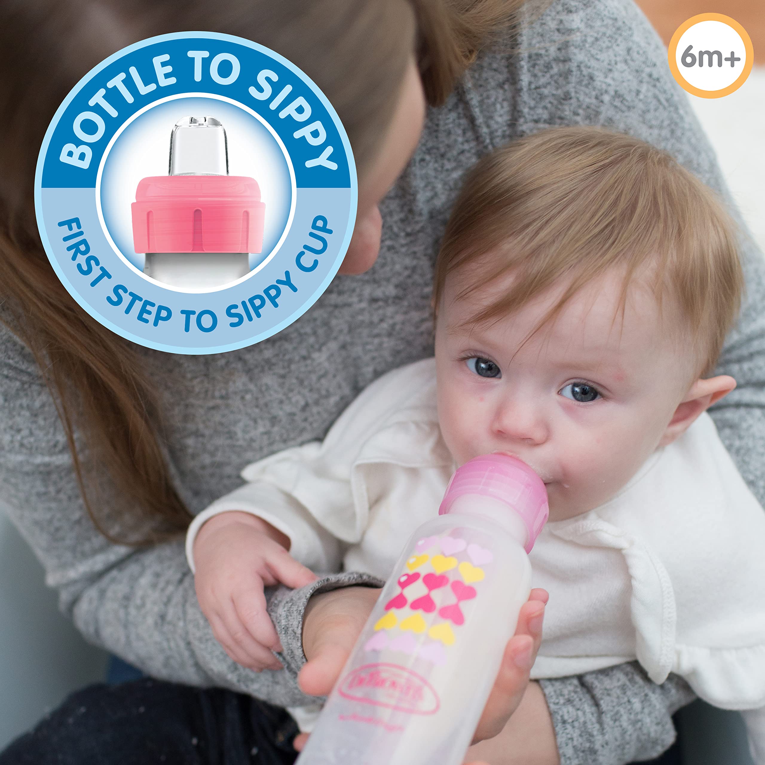 Dr. Brown’s Natural Flow® Anti-Colic Options+™ Narrow Sippy Bottle Starter Kit, 8oz/250mL, with Level 3 Medium-Fast Flow Nipple and 100% Silicone Soft Sippy Spout, 3 Pack, Green, Blue, & Pink, 6m+