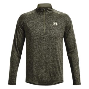 Under Armour Mens Tech 2.0 1/2 Zip-Up T-Shirt , (391) Marine OD Green / Black / White , Large