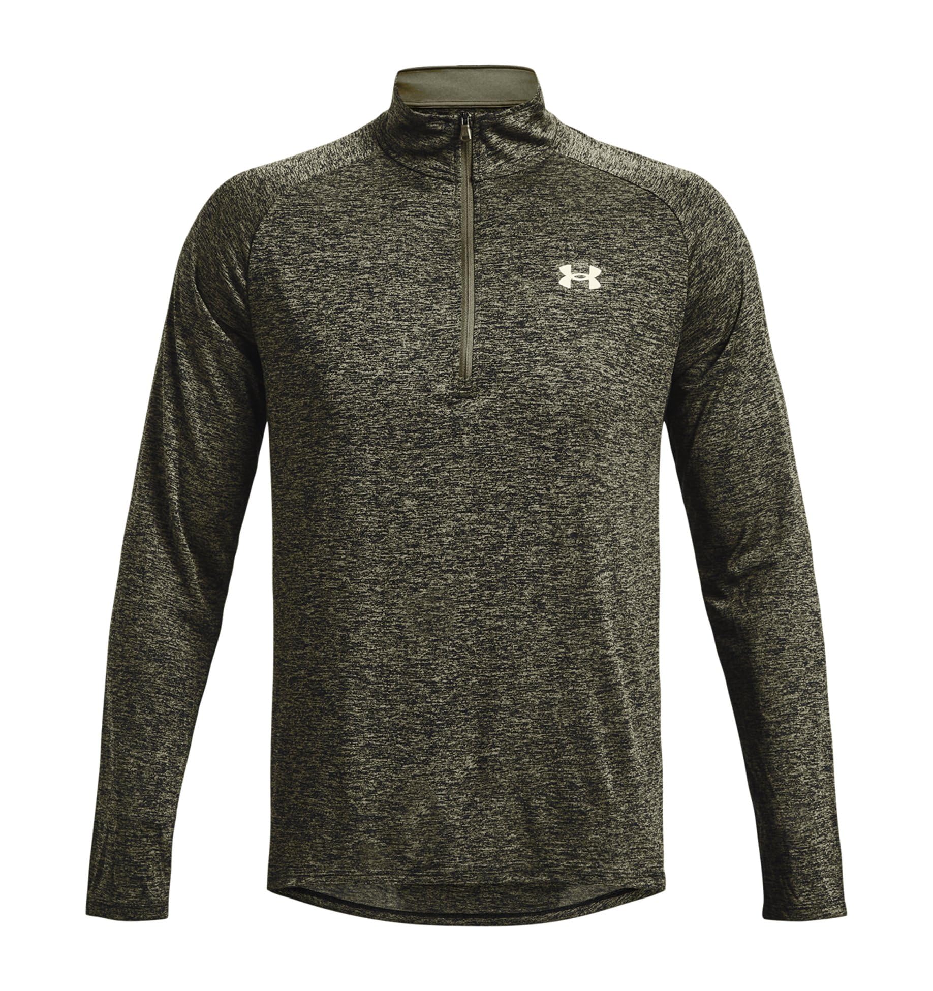 Under Armour Mens Tech 2.0 1/2 Zip-Up T-Shirt , (391) Marine OD Green / Black / White , Large